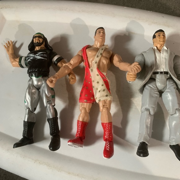 Jakks | Toys | Lot Of 3 Wwf Wwe Titan Tron Figures | Poshmark